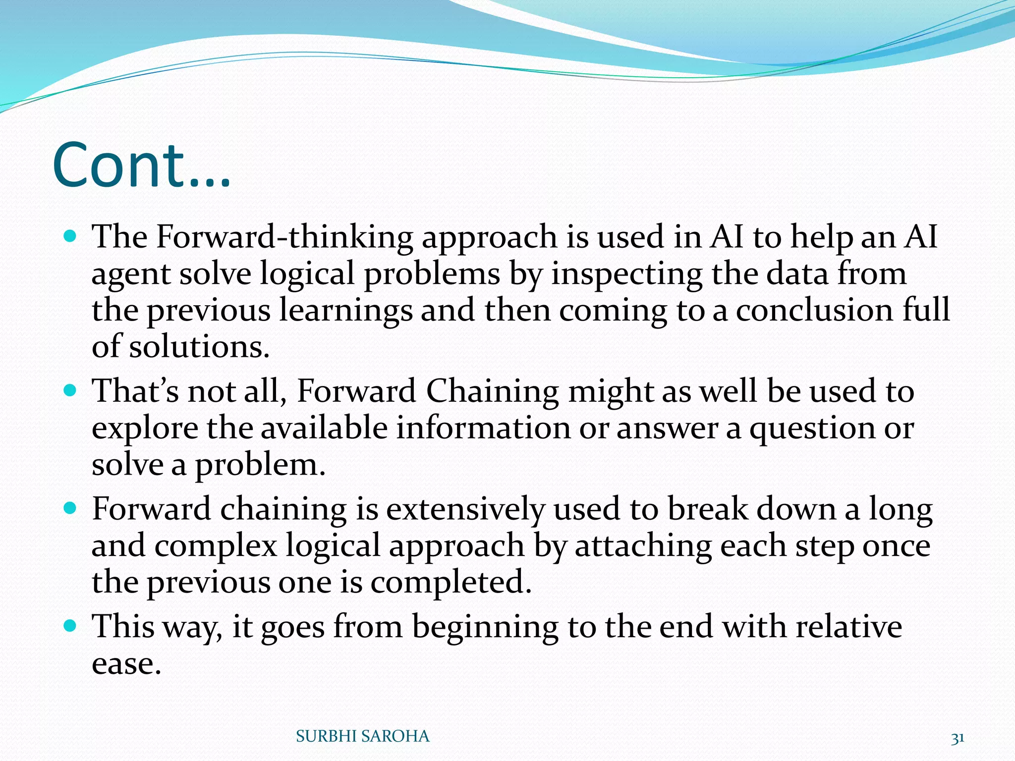 Knowledge Representation & Reasoning AI UNIT 3 | PPTX