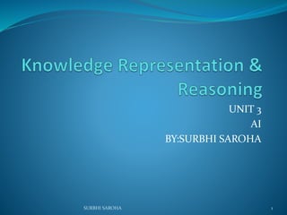 Knowledge Representation & Reasoning AI UNIT 3 | PPTX