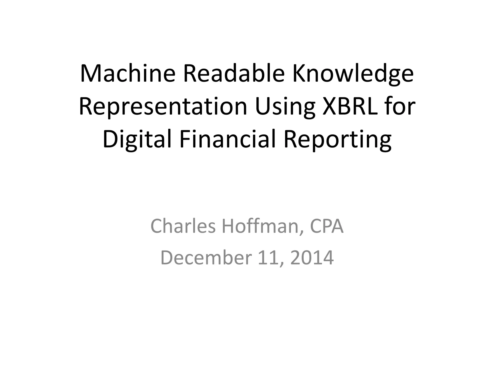 Knowledge Representation Using XBRL | PDF