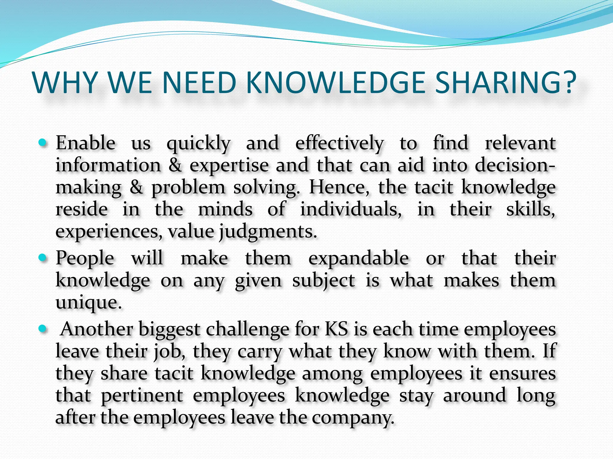 KNOWLEDGE SHARING short notes and expressions .ppt