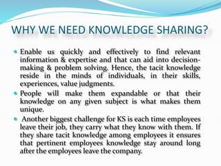 KNOWLEDGE SHARING short notes and expressions .ppt