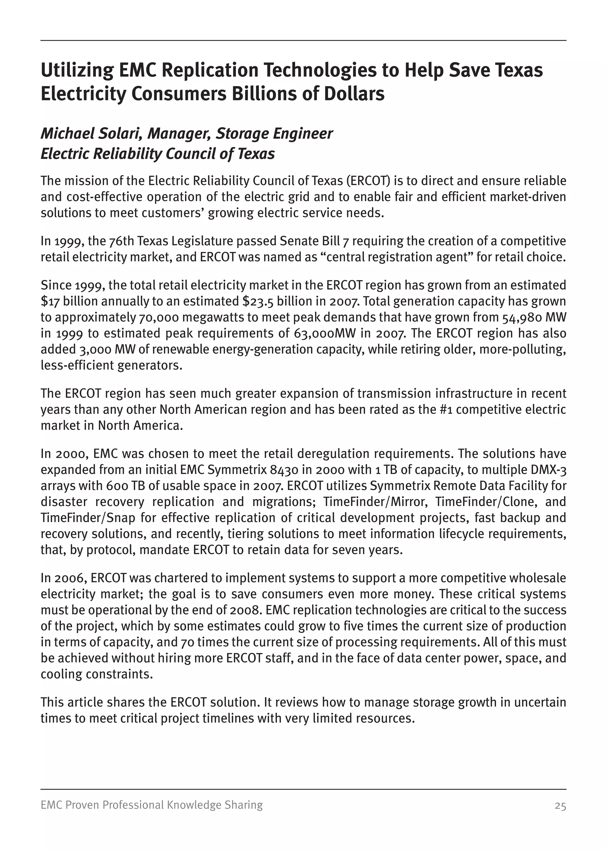 EMC Proven Professional Knowledge Sharing 2007 Book of Abstracts | PDF