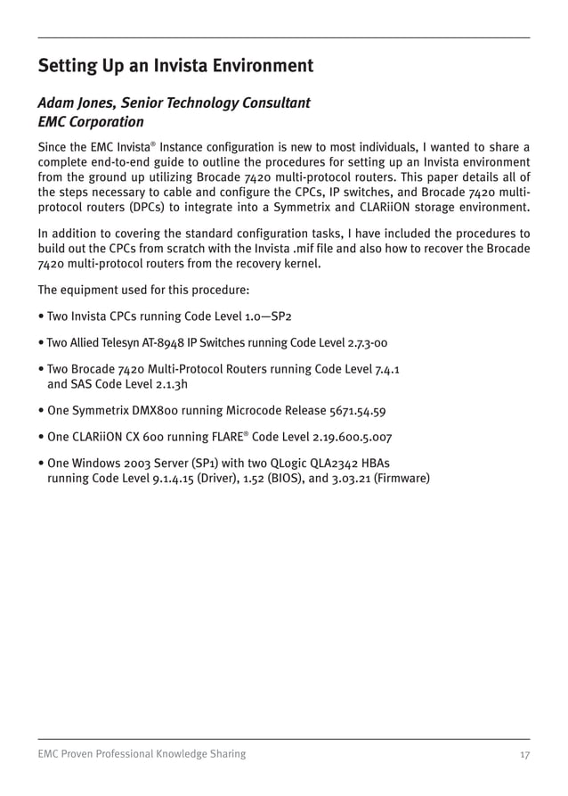 EMC Proven Professional Knowledge Sharing 2007 Book of Abstracts | PDF