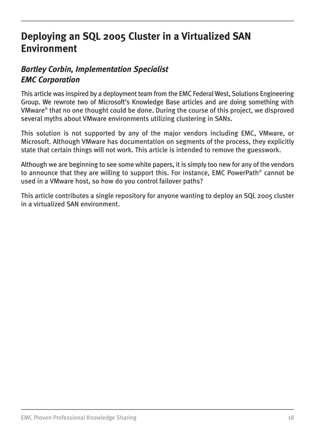 EMC Proven Professional Knowledge Sharing 2007 Book of Abstracts | PDF