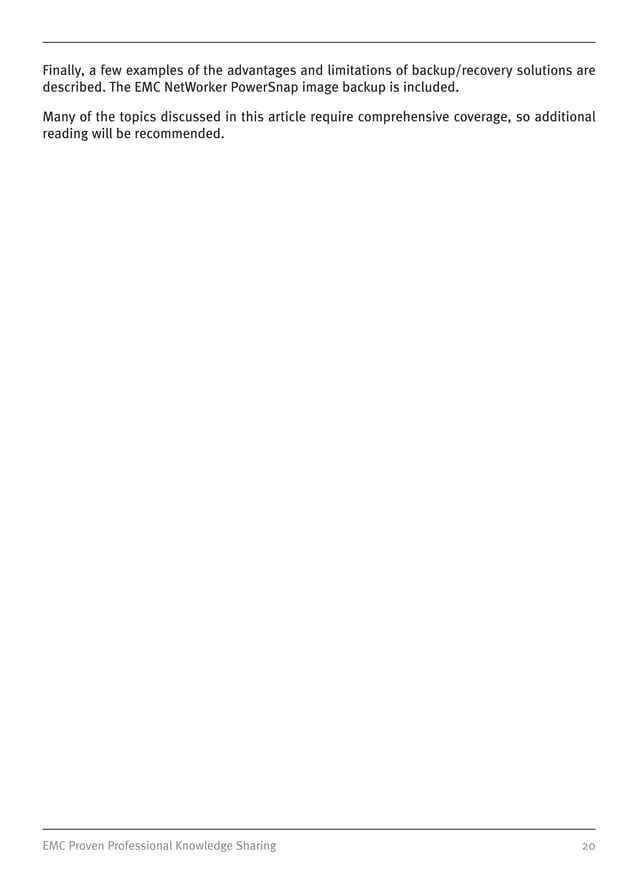 EMC Proven Professional Knowledge Sharing 2007 Book of Abstracts | PDF