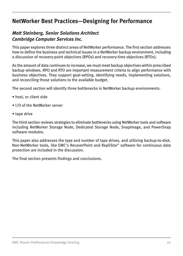 EMC Proven Professional Knowledge Sharing 2007 Book of Abstracts | PDF