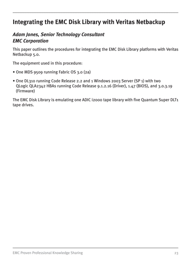 EMC Proven Professional Knowledge Sharing 2007 Book of Abstracts | PDF