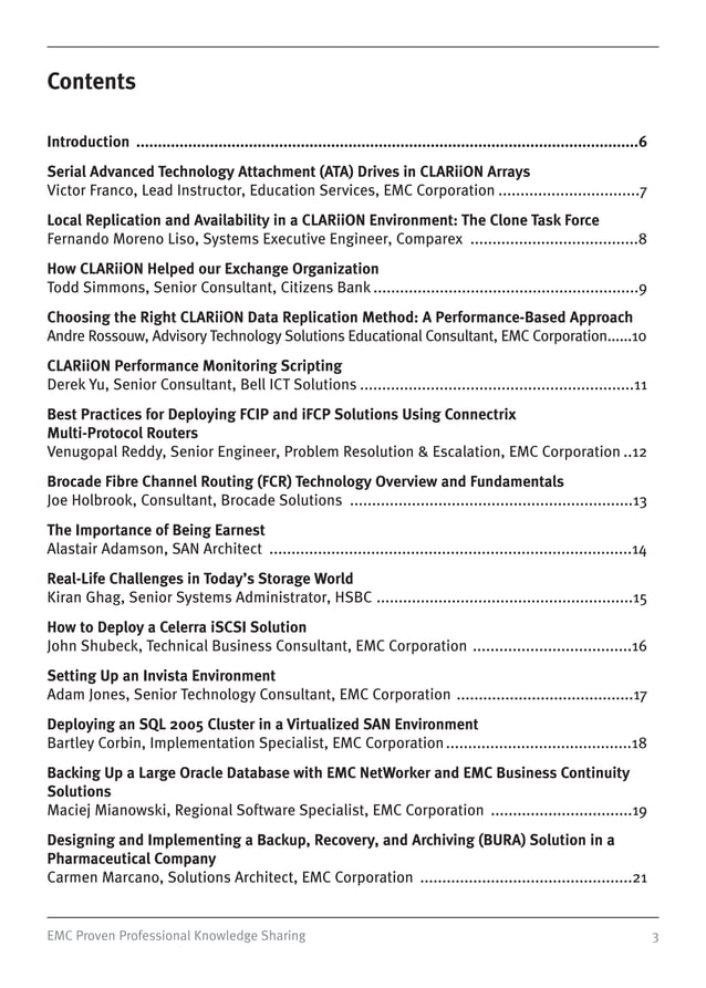 EMC Proven Professional Knowledge Sharing 2007 Book of Abstracts | PDF