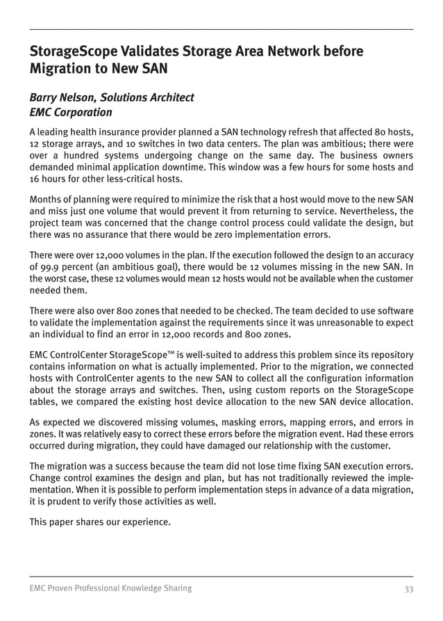 EMC Proven Professional Knowledge Sharing 2007 Book of Abstracts | PDF