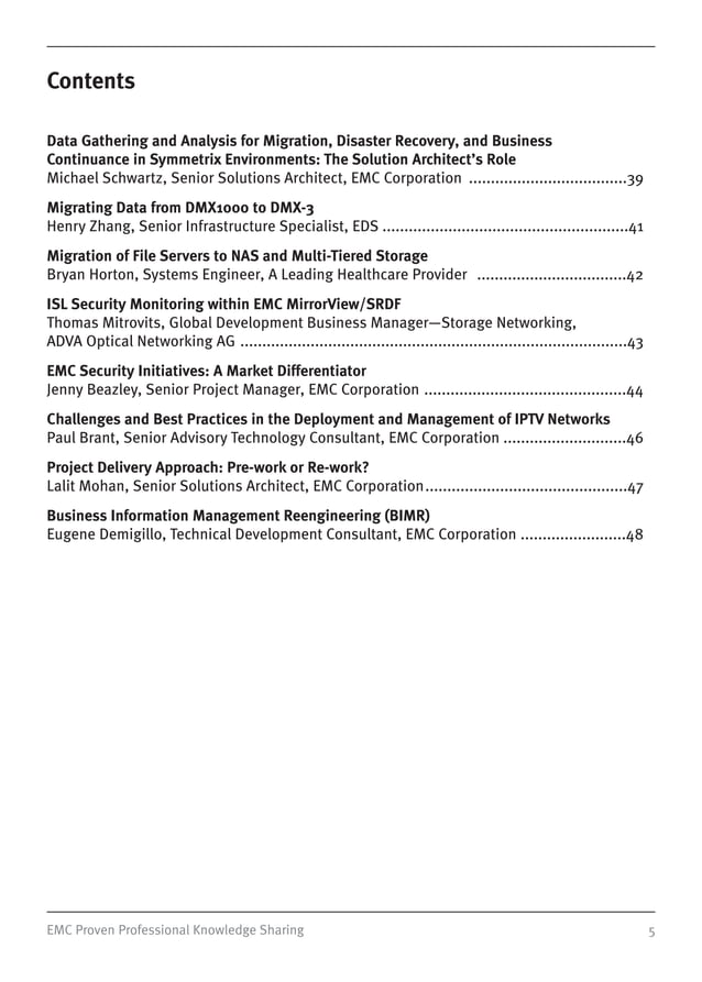 EMC Proven Professional Knowledge Sharing 2007 Book of Abstracts | PDF