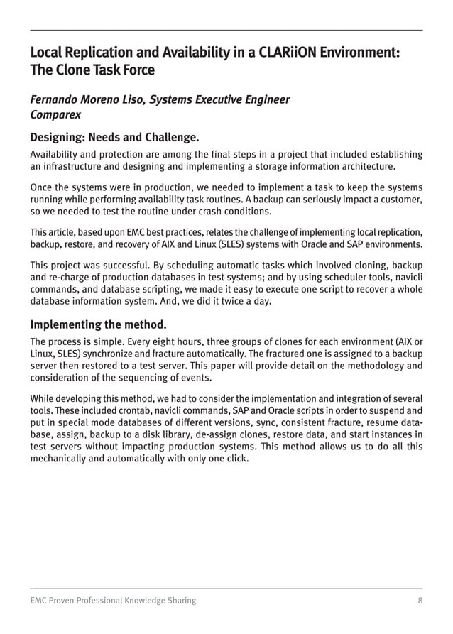 EMC Proven Professional Knowledge Sharing 2007 Book of Abstracts | PDF