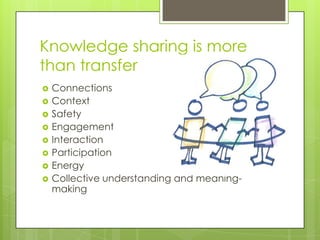 Knowledge sharing events – moving beyond presentations | PPTX