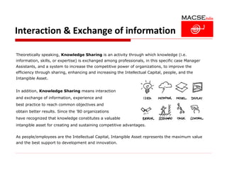 Knowledge sharing for manager assistants | PPT