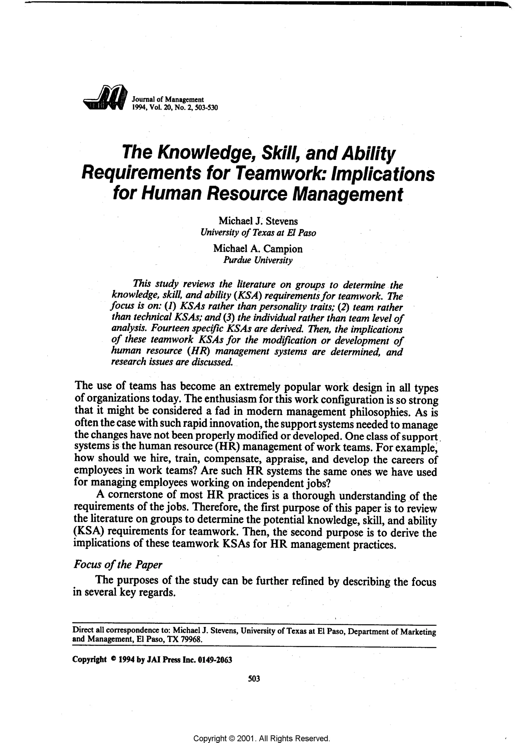 Knowledge skill ability 2 | PDF