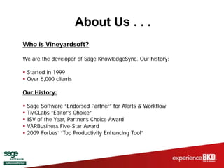 Business Activity Monitoring in MAS 90 With KnowledgeSync | PPT