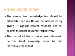 Development of knowledge test and some other tests used in social ...