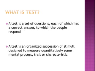 Development of knowledge test and some other tests used in social ...