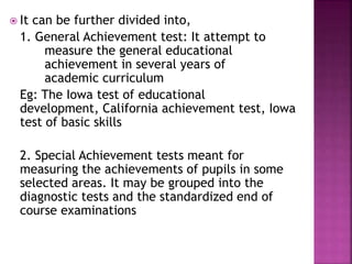 Development of knowledge test and some other tests used in social ...