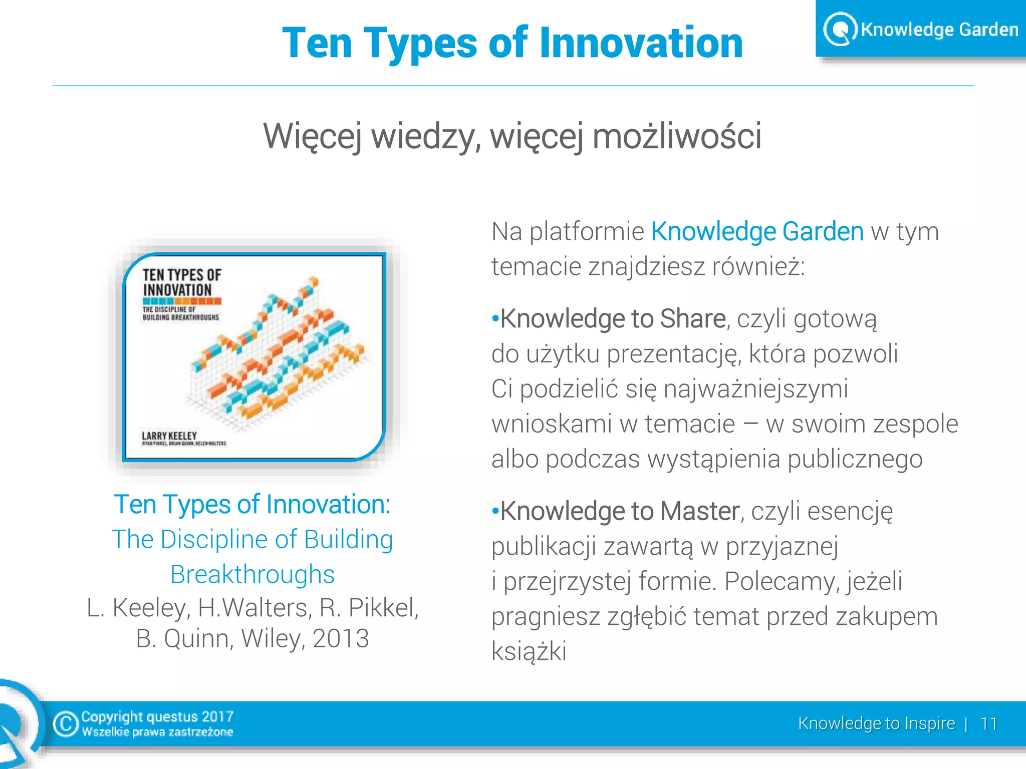 Knowledge to Inspire - Ten Types of Innovation | PPT