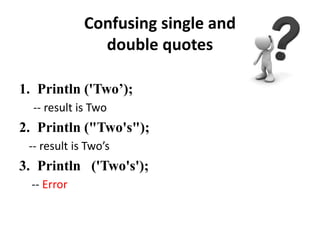 JavaScript Common Mistake | PPT