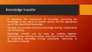 Knowledge Transfer and sharing information Technology | PPTX