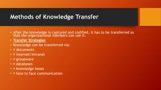 Knowledge Transfer and sharing information Technology | PPTX