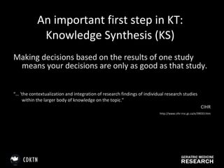 Knowledge translation: a brief introduction | PPT