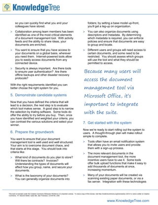Knowledge tree whitepaper 8 best practices for document management | PDF