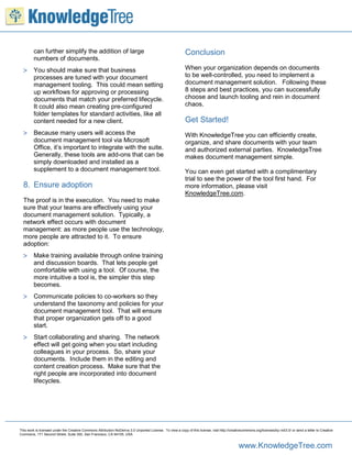 Knowledge tree whitepaper 8 best practices for document management | PDF