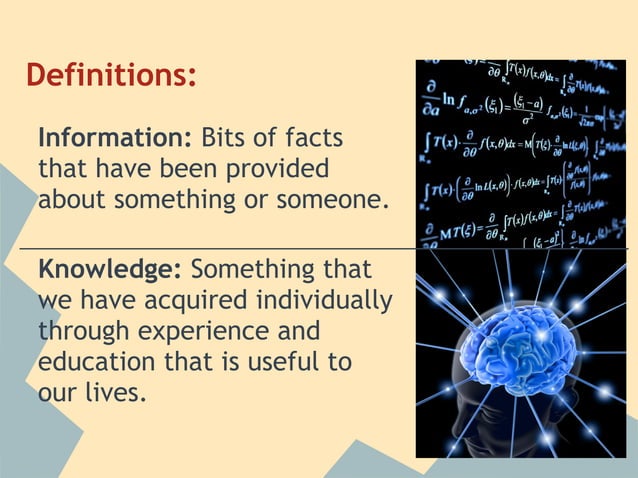 Knowledge vs. information | PDF