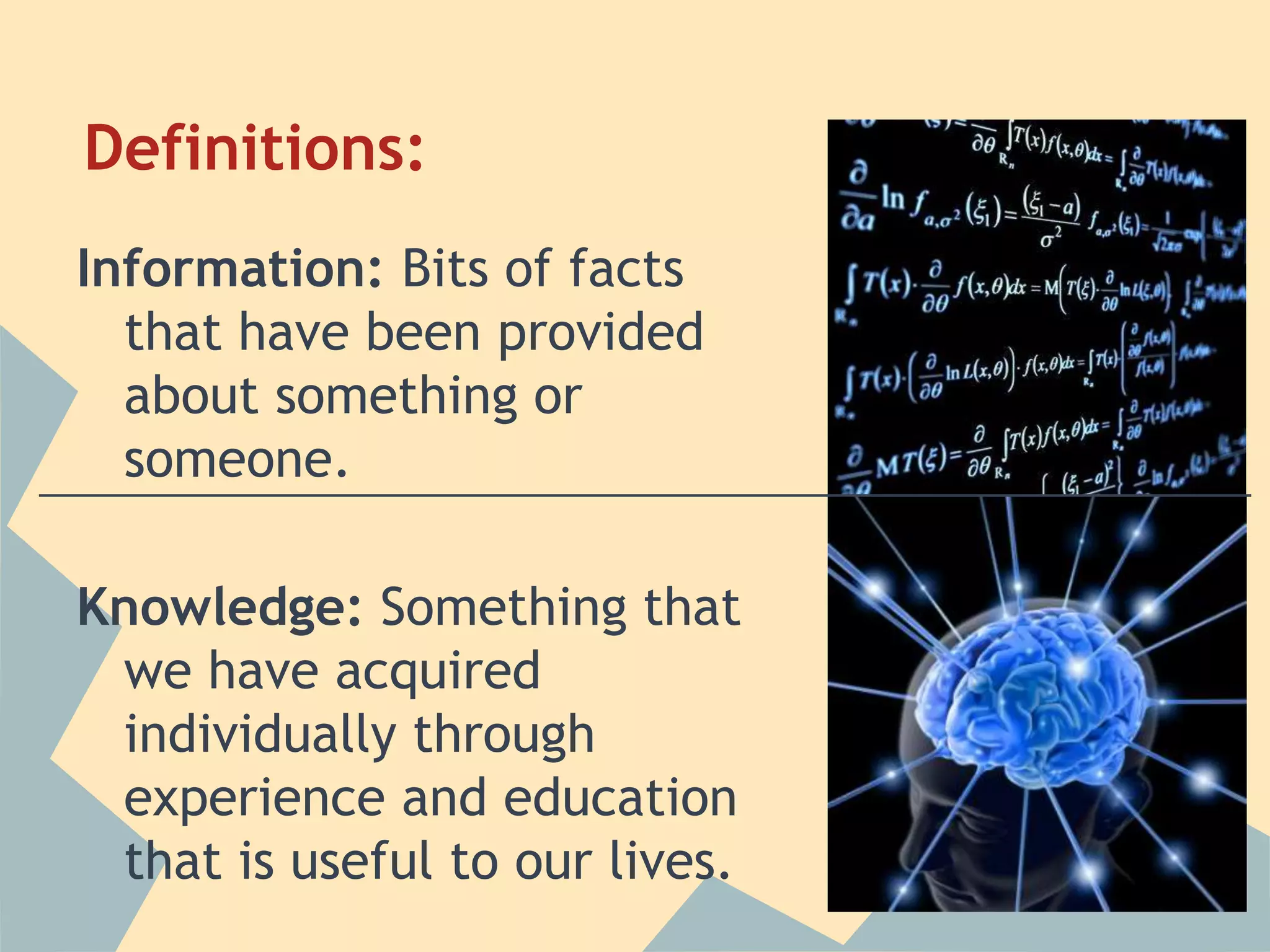 Knowledge vs. information ppt | PPTX