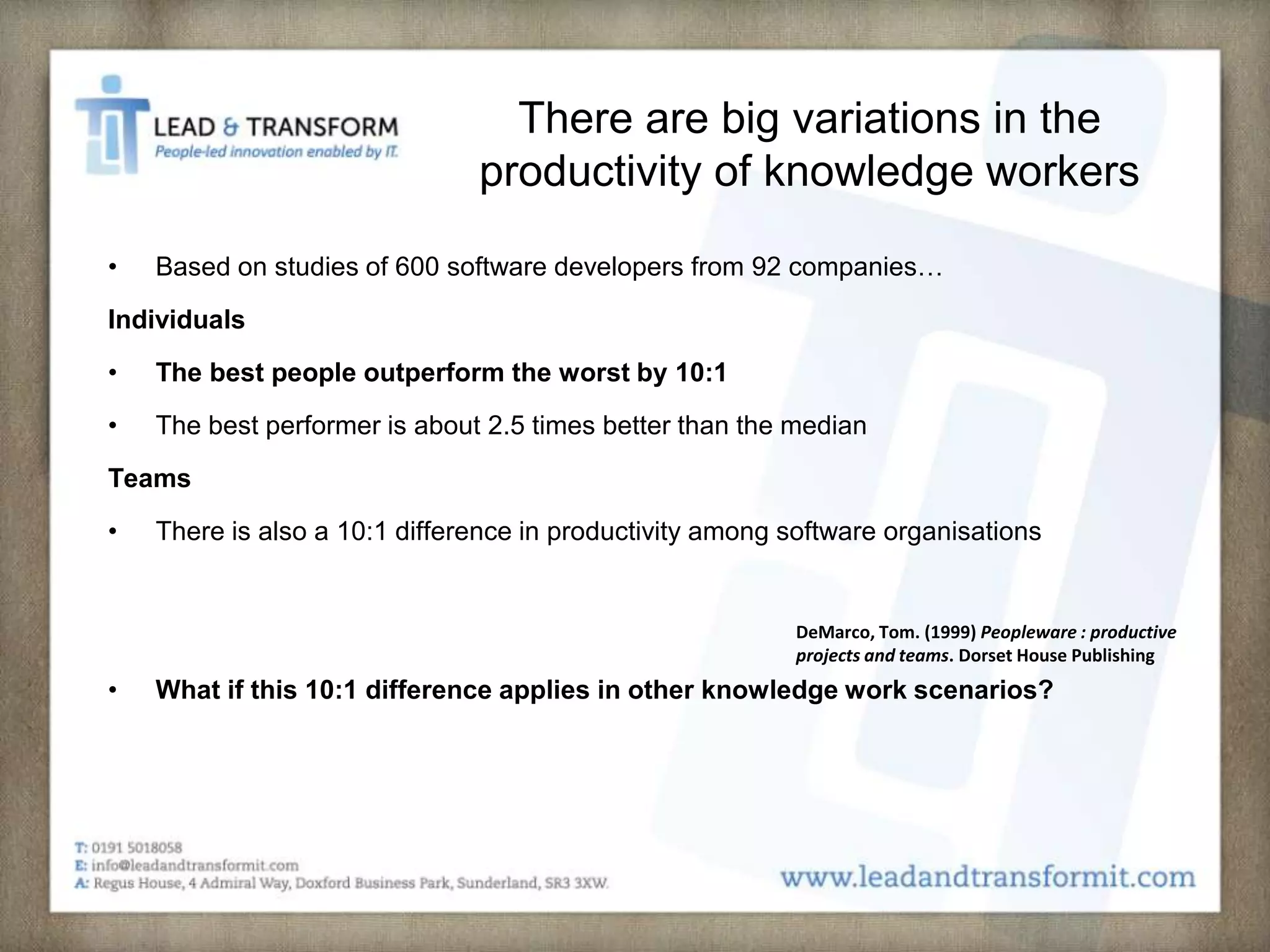 Knowledge worker productivity | PPT