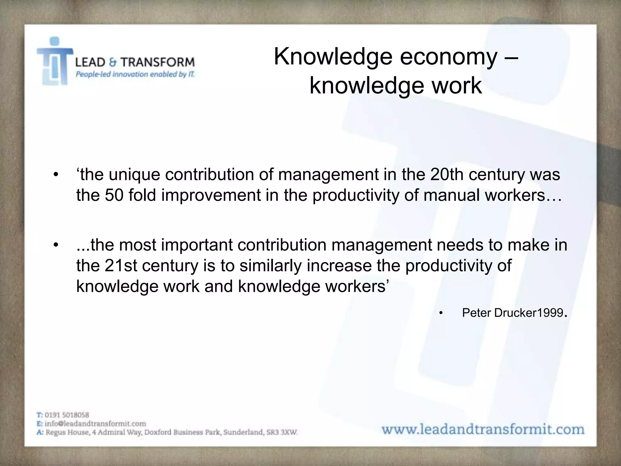 Knowledge worker productivity | PPT