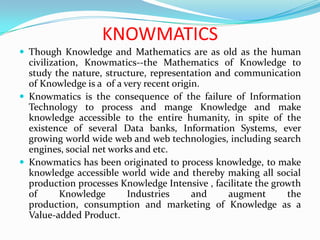 KNOWMATICS AND THE RELATED FIELDS OF STUDY- EDUCATION, PSYCHOLOGY ...