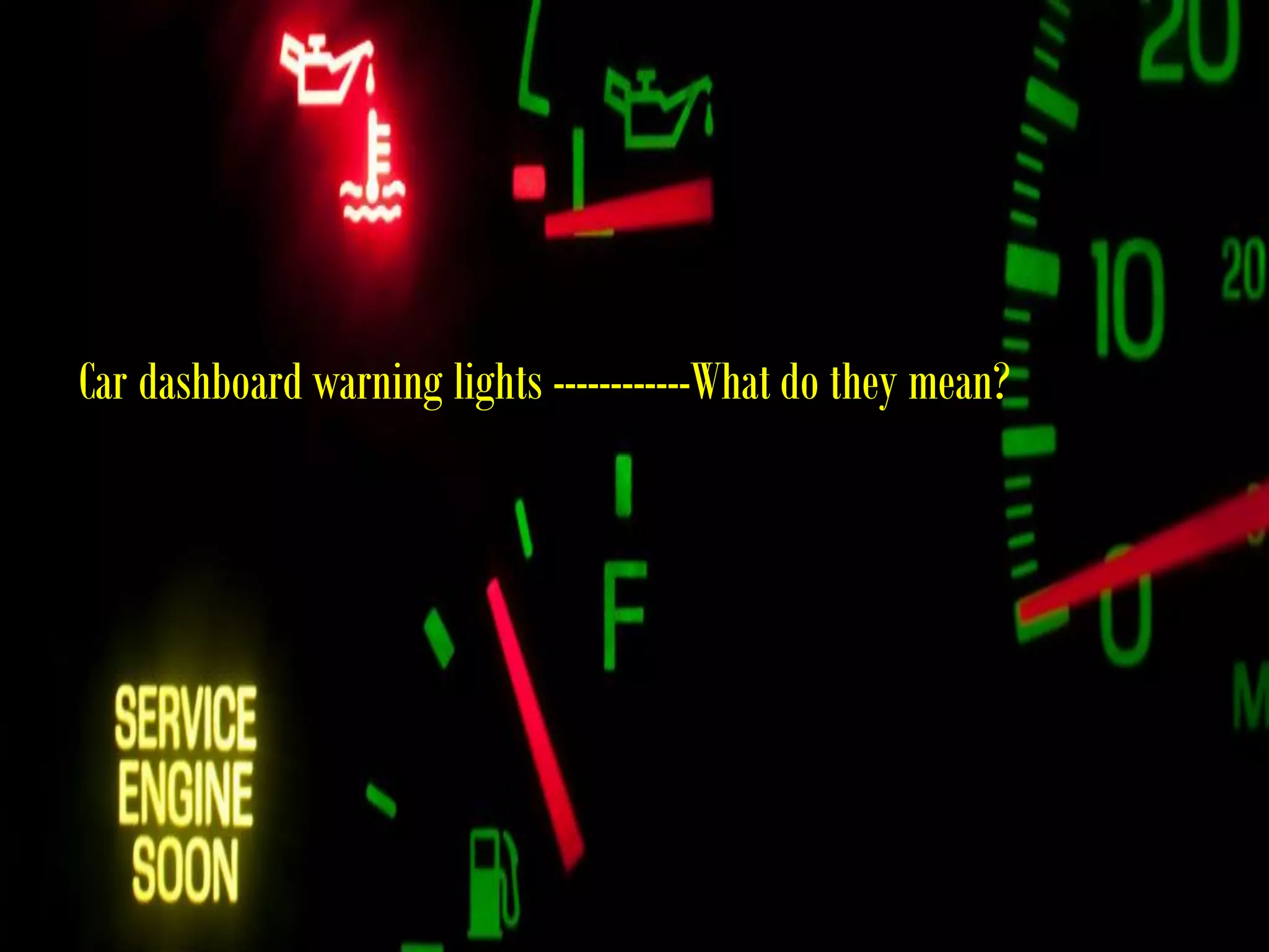 Know More About The Vehicle Warning Lights | PDF