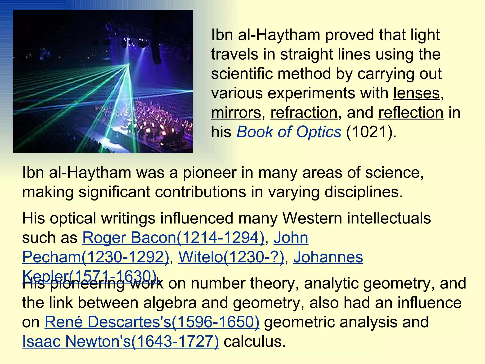 Ibn Al-Haytham(Alhazen) | PPT