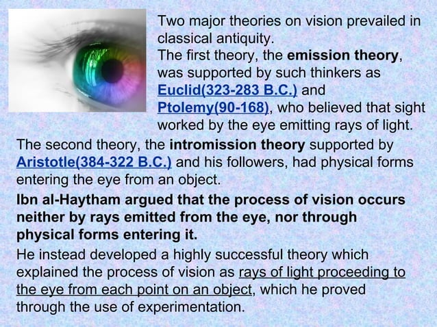 Ibn Al-Haytham(Alhazen) | PPT | Physics | Science