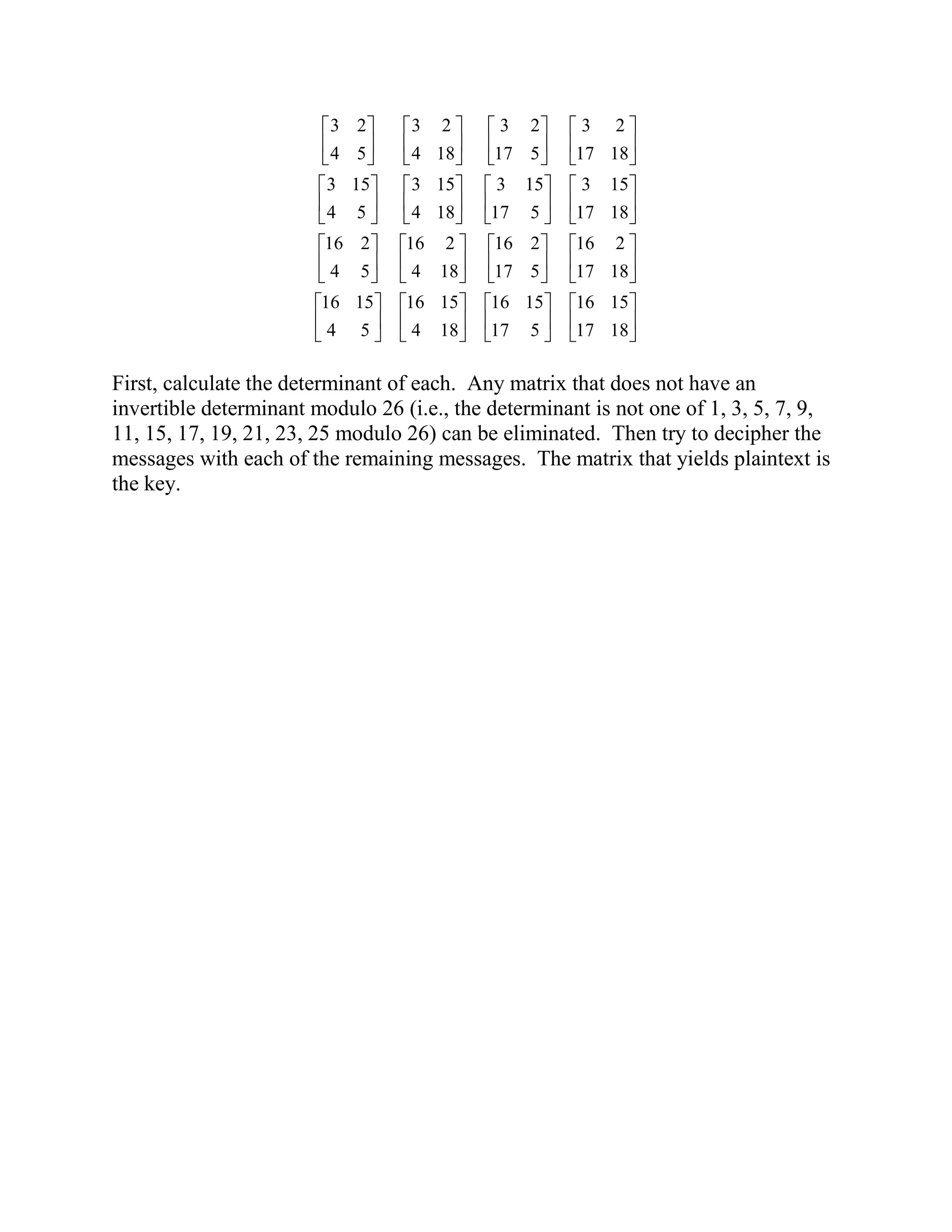 Known plaintext attack of hill cipher | PDF