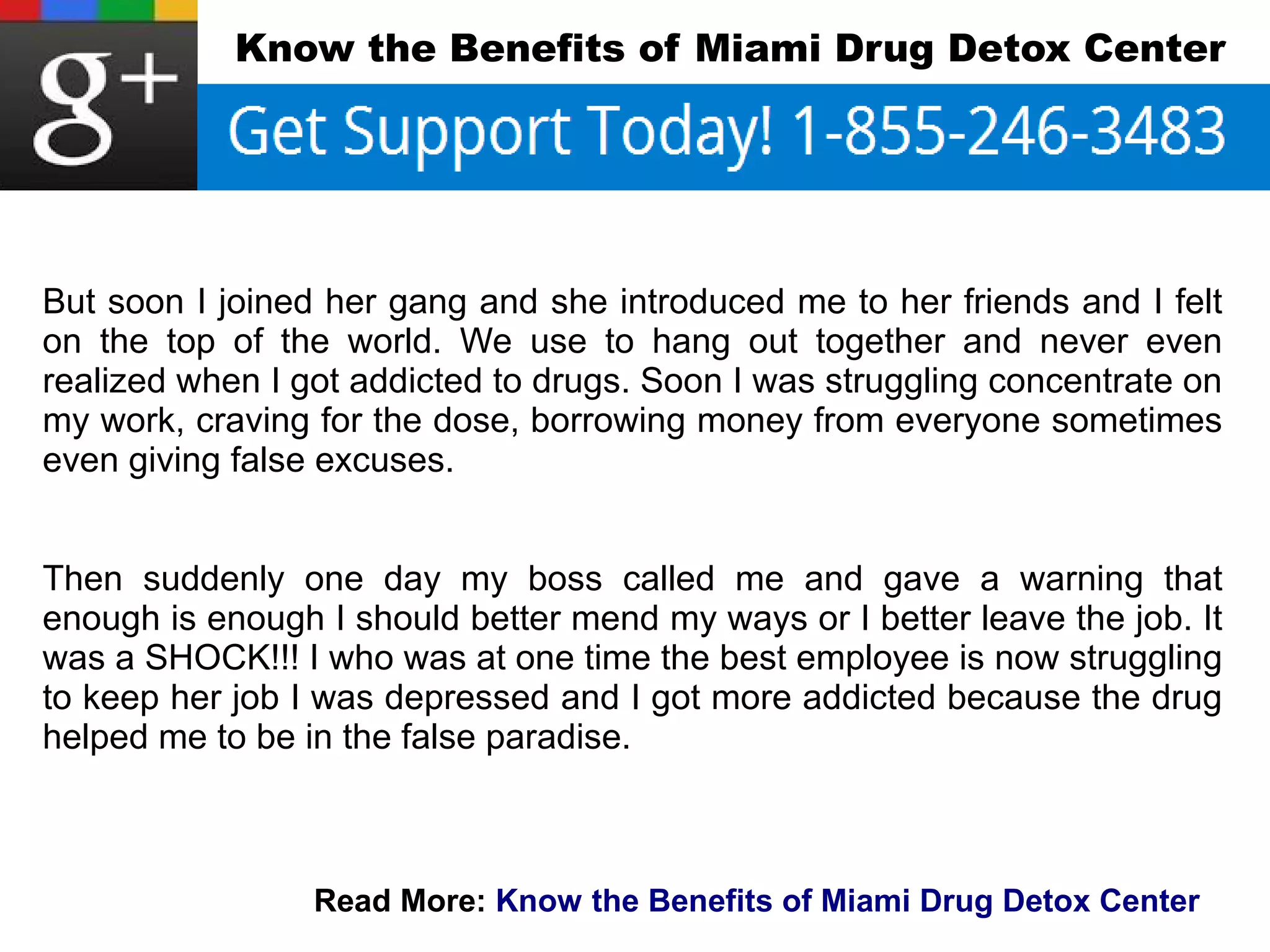Know the Benefits of Miami Drug Detox Center | PDF