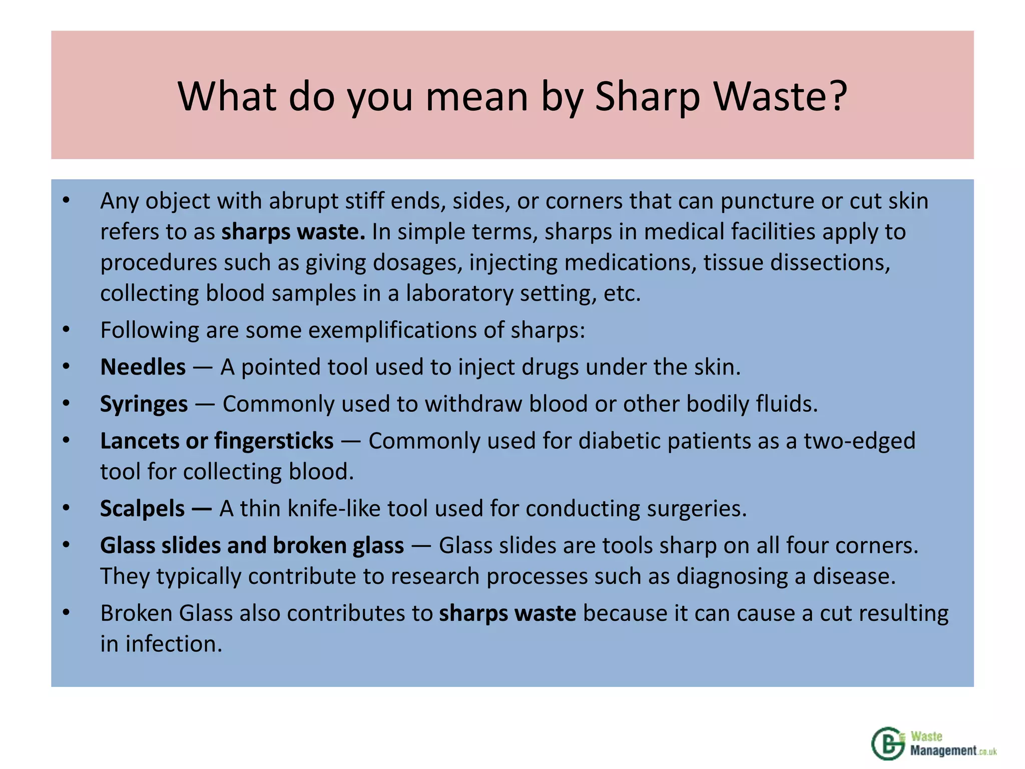KNOW THE COMPLETE JOURNEY OF SHARPS WASTE DISPOSAL | PPTX