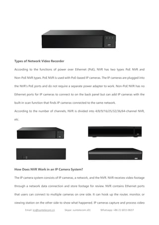 Know the Details of the Network Video Recorder | PDF