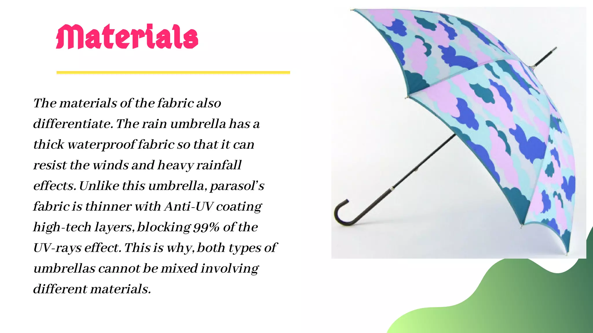Know the Difference Between Rain Umbrella & Sun Umbrella | PDF