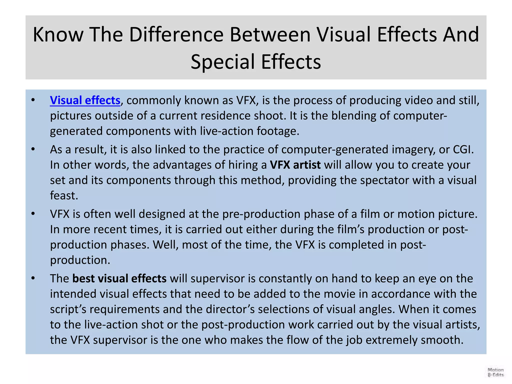 Know The Difference Between Visual Effects And Special Effects.pptx