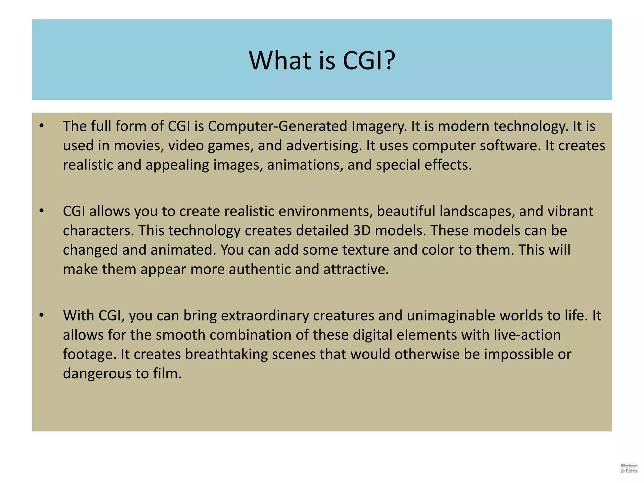 Know the Important Role of CGI in Films.pptx