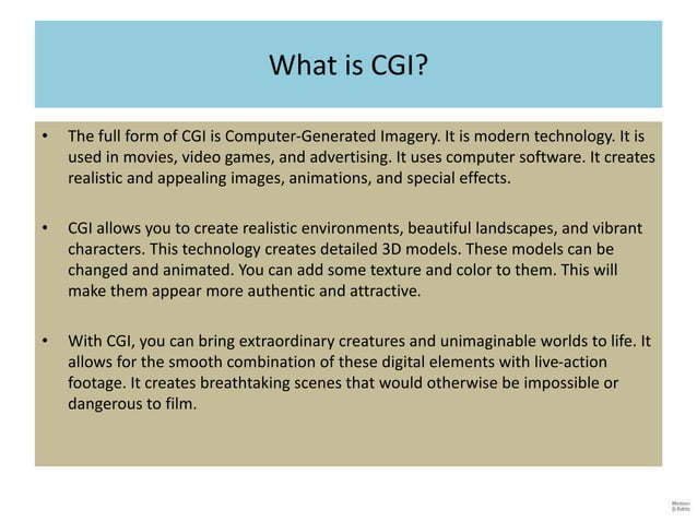 Know the Important Role of CGI in Films.pptx