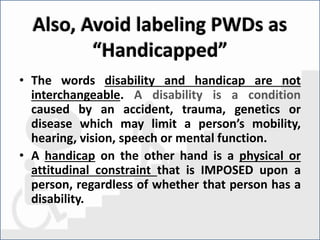 Know the language of disability | PPTX