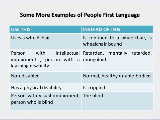 Know the language of disability