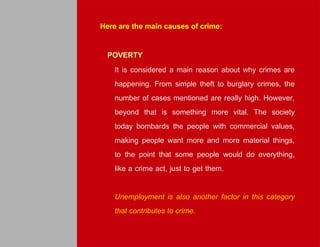 Know the main causes of crimes | PPT