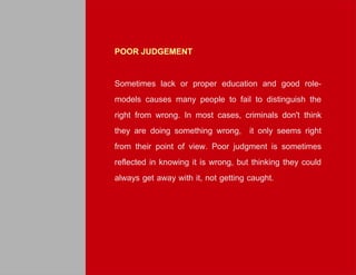 Examples Of Poor Judgment