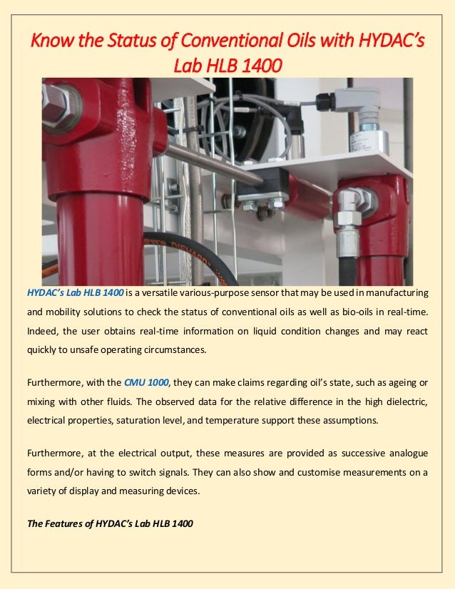 Know the Status of Conventional Oils with HYDAC’s Lab HLB 1400.pdf